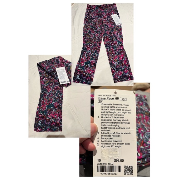 lululemon athletica | Pants & Jumpsuits | Nwt Base Pace Hr Tight 25 ...